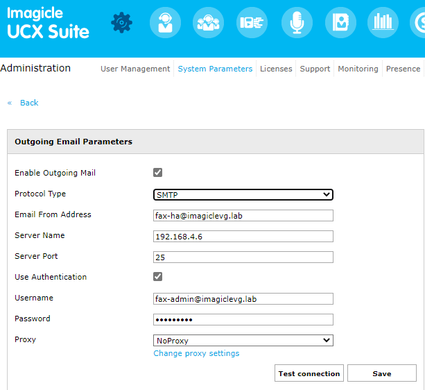 Outgoing Shared Email Parameters