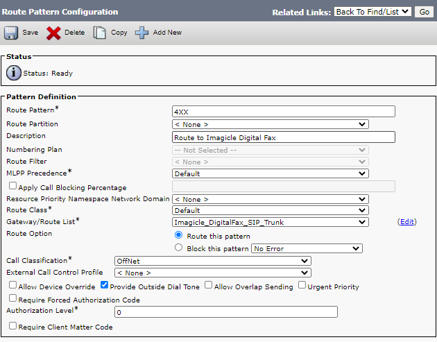 CUCM/CCME/VGW SIP Routing and T.38 enablement