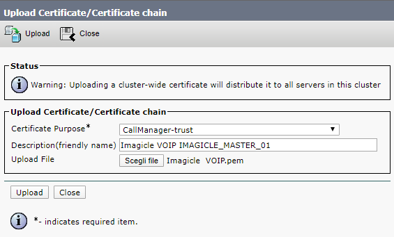 Secure Communications Certificate for Cisco UCM