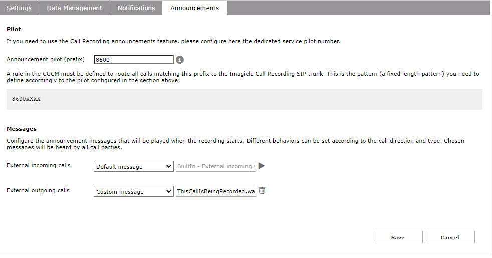 Call Recording Announcements
